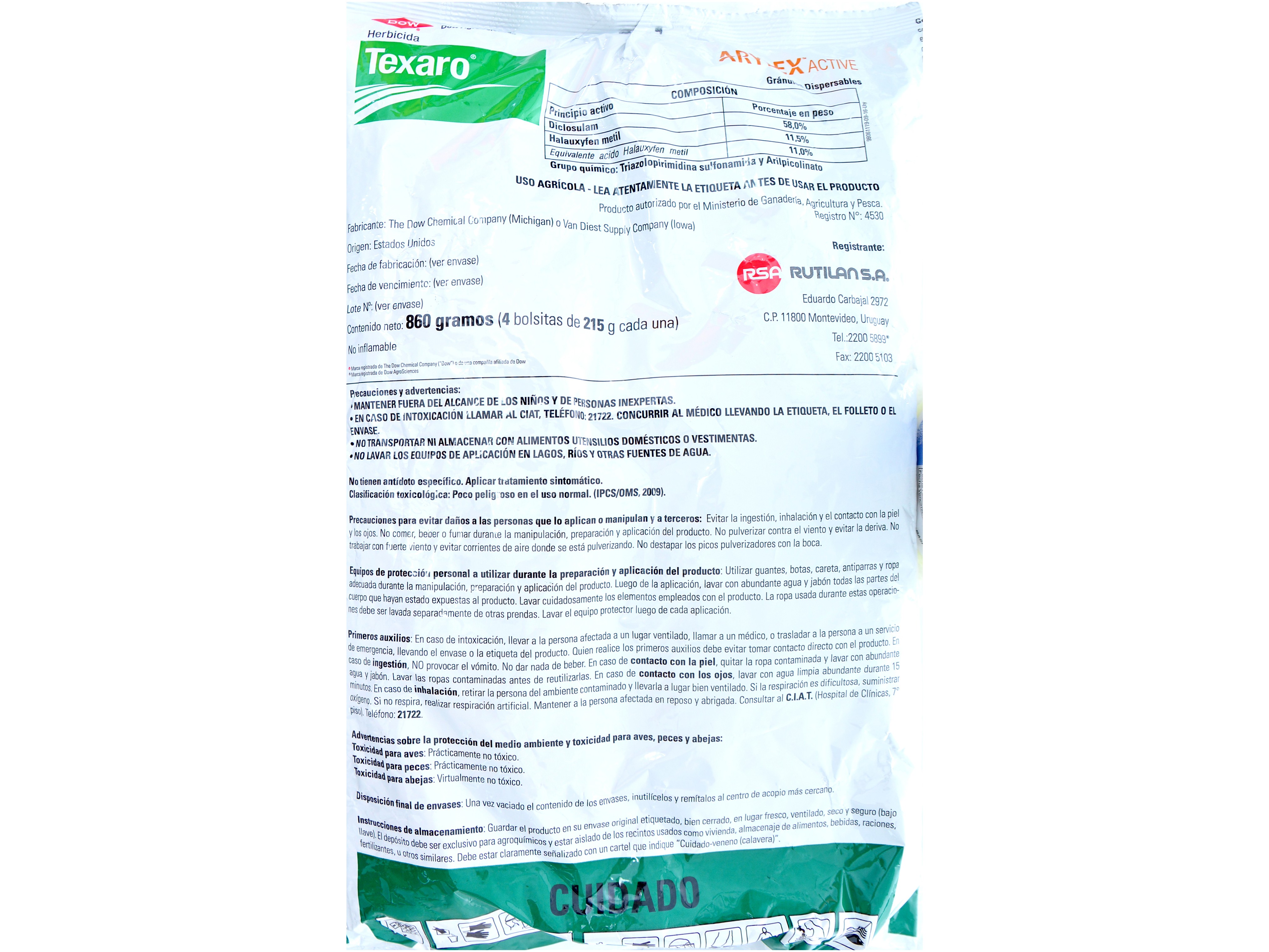 Diclosulam+Arylex TEXARO X 860 grs - Almacen Rural